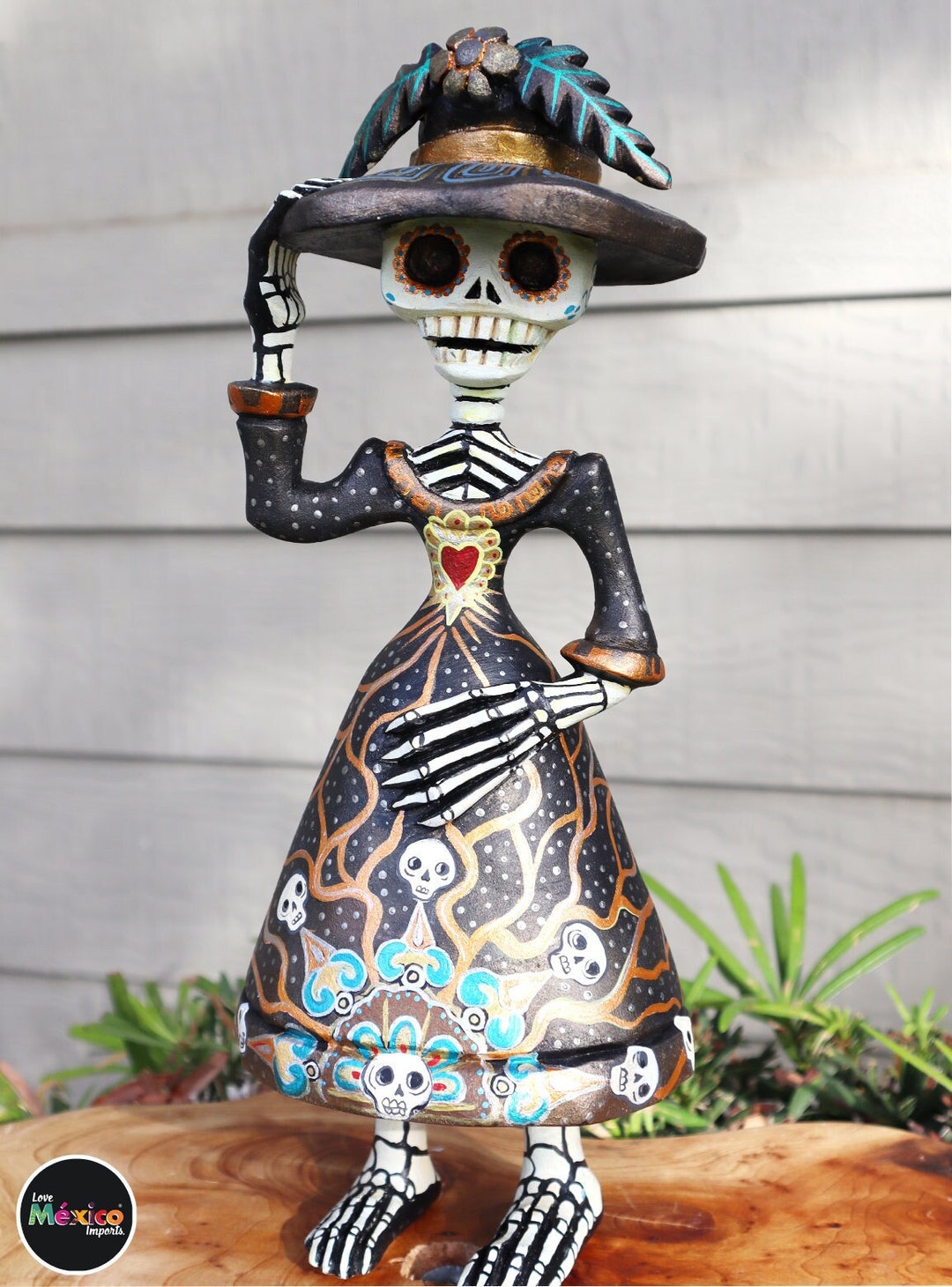 Catrina Alebrije, Catrina Sculpture, Wood Copal Sculpture, Dia De Los ...