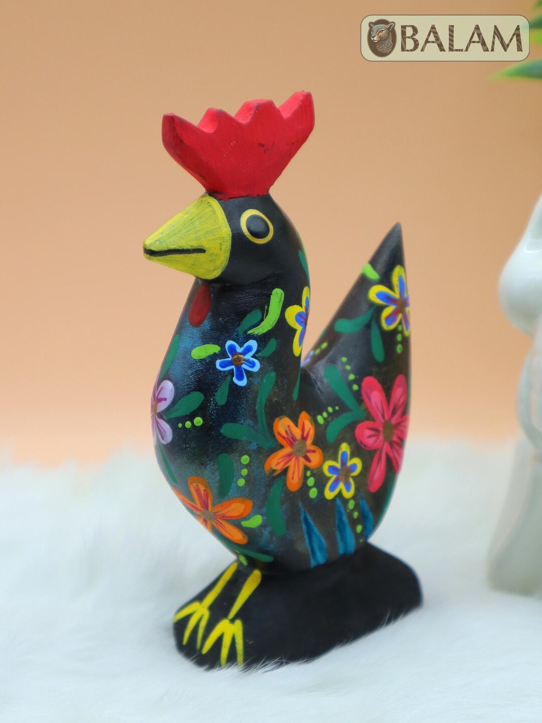 Rooster Alebrije, Alebrije From Oaxaca, Black Rooster Alebrije, Copal ...