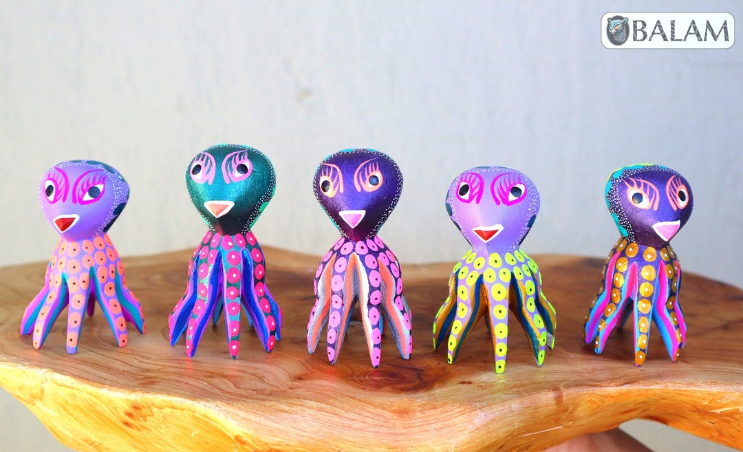 Mini Alebrije, Octopus Alebrije, Sea Animal, Cute Octopus, Alebrije ...
