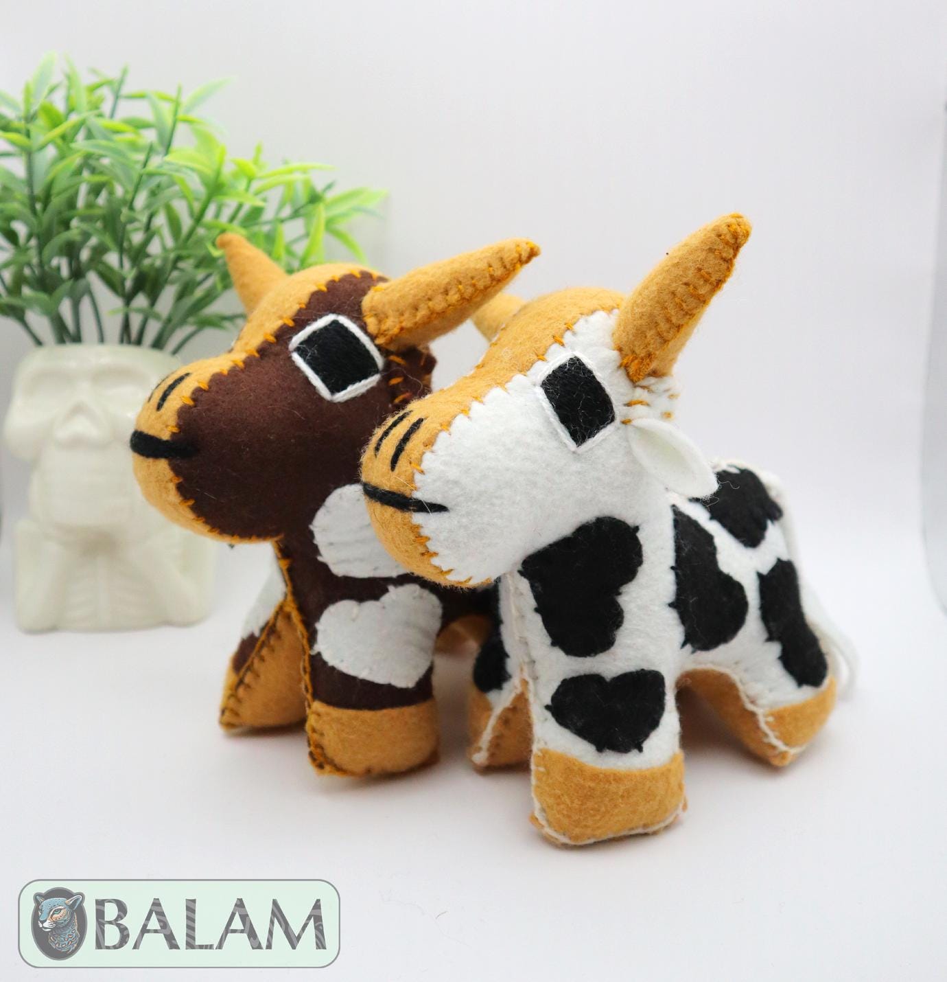 Mexican Handmade Cow Plushie, Colorful Stuffed Animal - Etsy