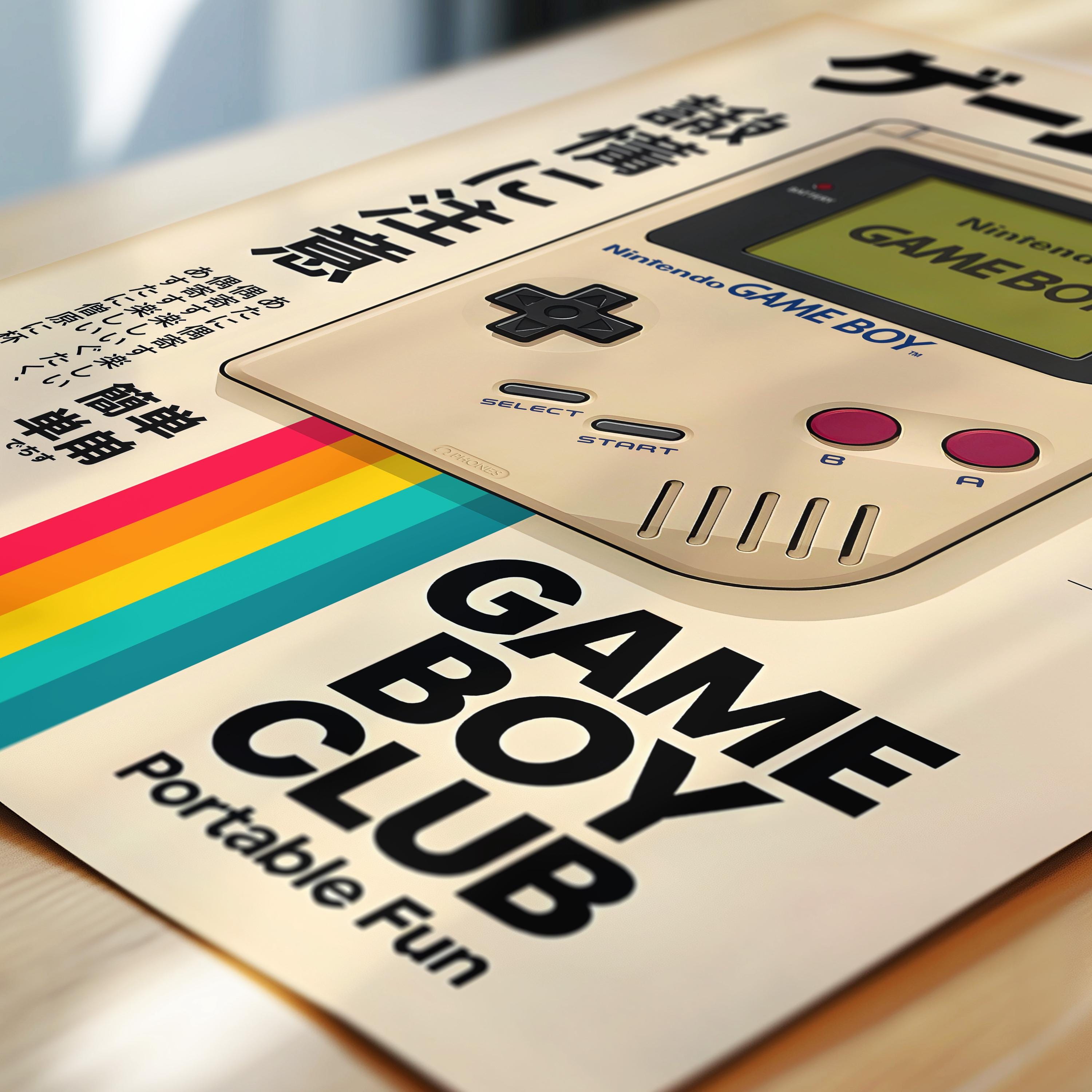 Retro Game Boy Poster | Nintendo Japanese Typography Print | 90s Retro ...