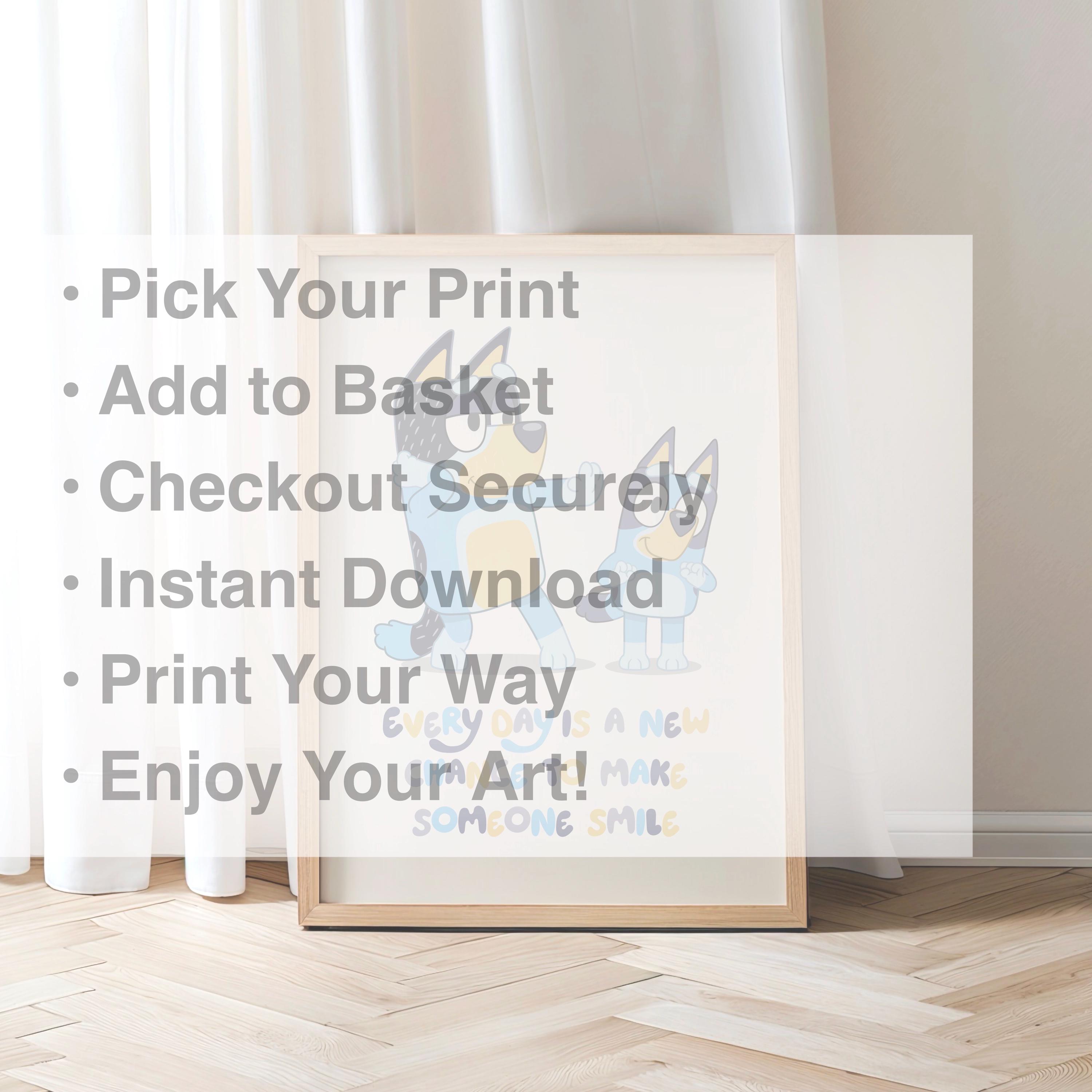 Bluey and Bandit Quote Printable Wall Art | Positive Kids Room Decor ...