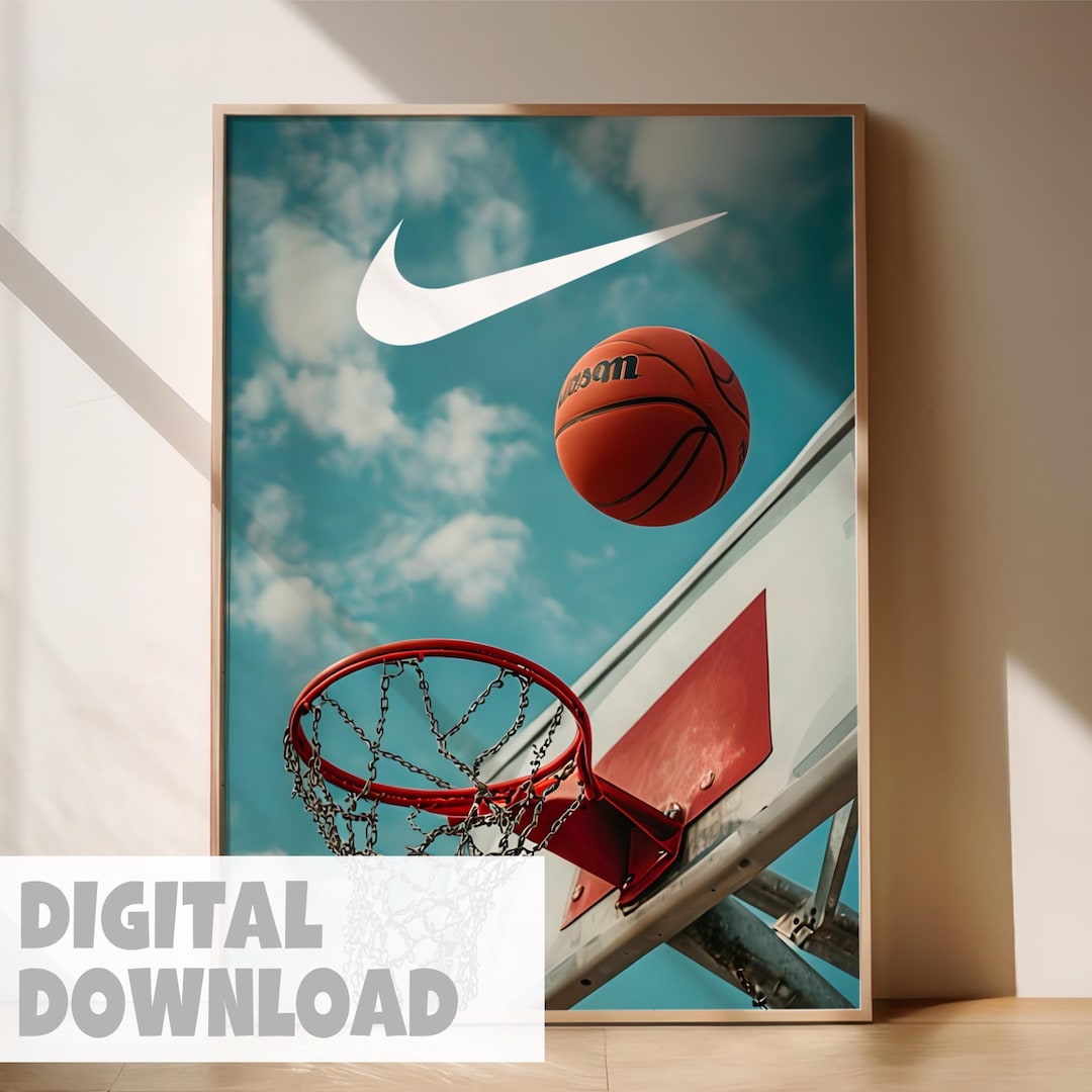 Basketball Hoop Print Nike | Sports Wall Art | Streetball Aesthetic ...
