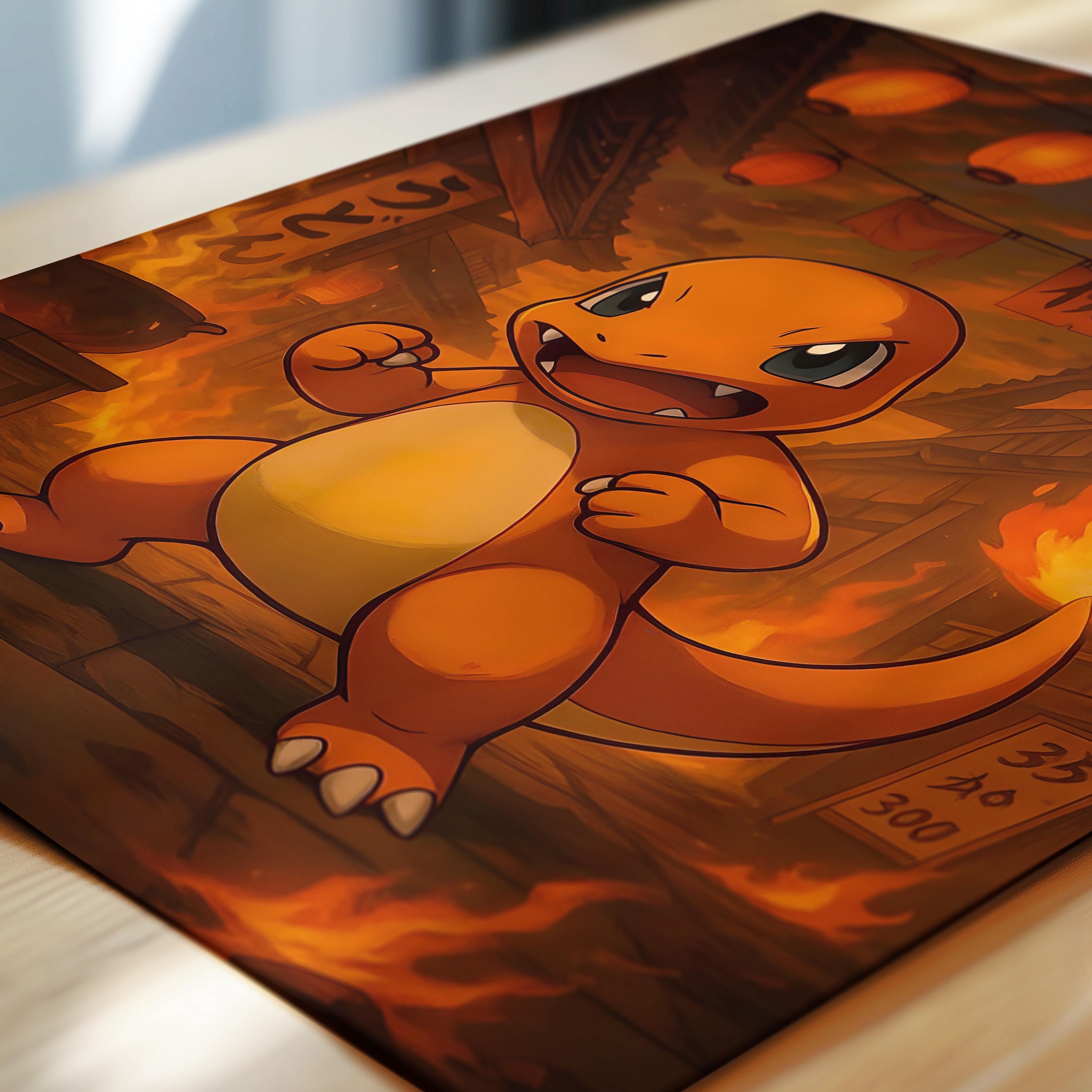 Charmander Pokémon Poster | Japanese Anime Wall Art | Fire Street Scene ...