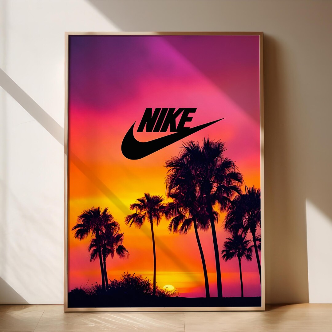 Nike-inspired Sunset Palm Print Aesthetic Wall Art Sneakerhead Poster ...