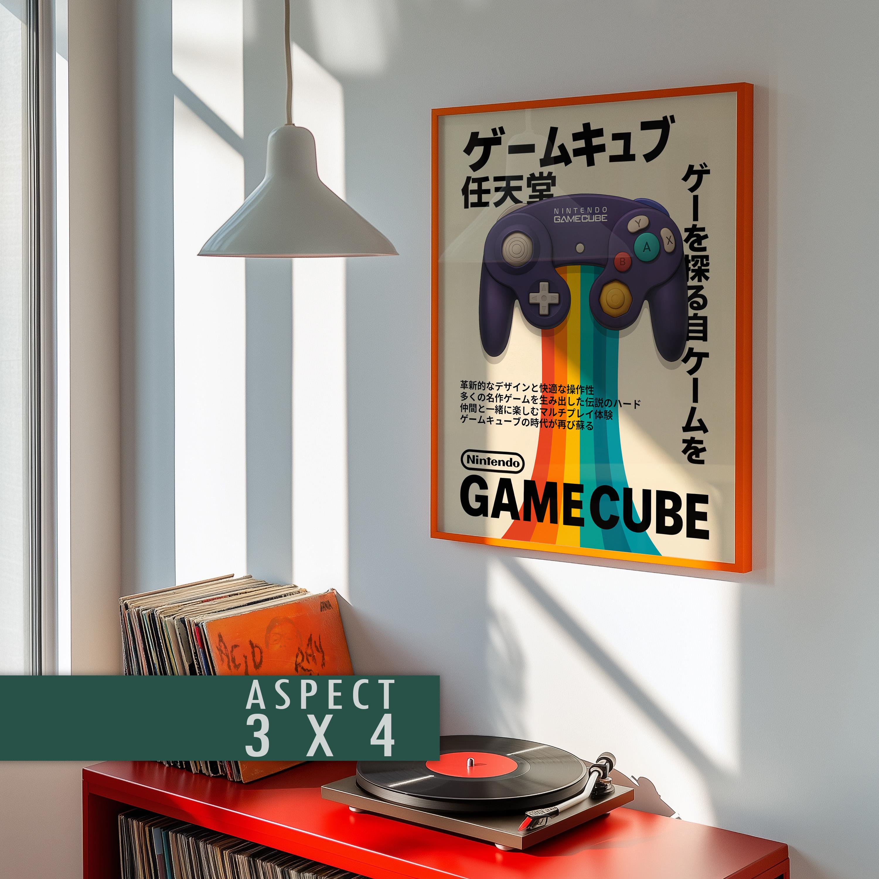 Nintendo Gamecube Poster | Japanese Retro Gaming Print | Vintage ...