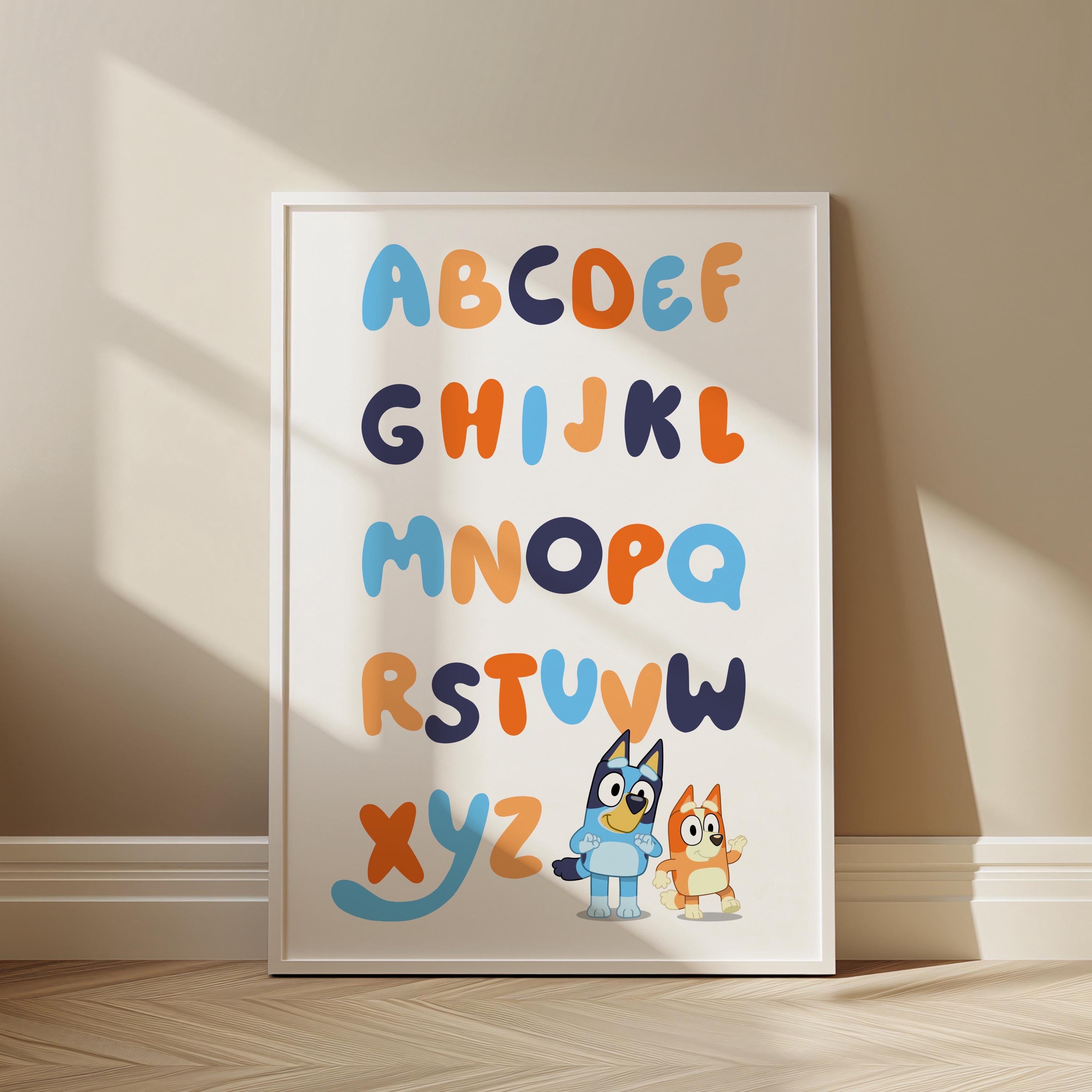 Bluey Alphabet Print | Nursery Wall Art | ABC Learning Poster for Kids ...