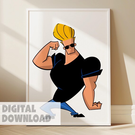 Electric Johnny Bravo Johnny Bravo Riding Motorcycle Poster Wall Decor