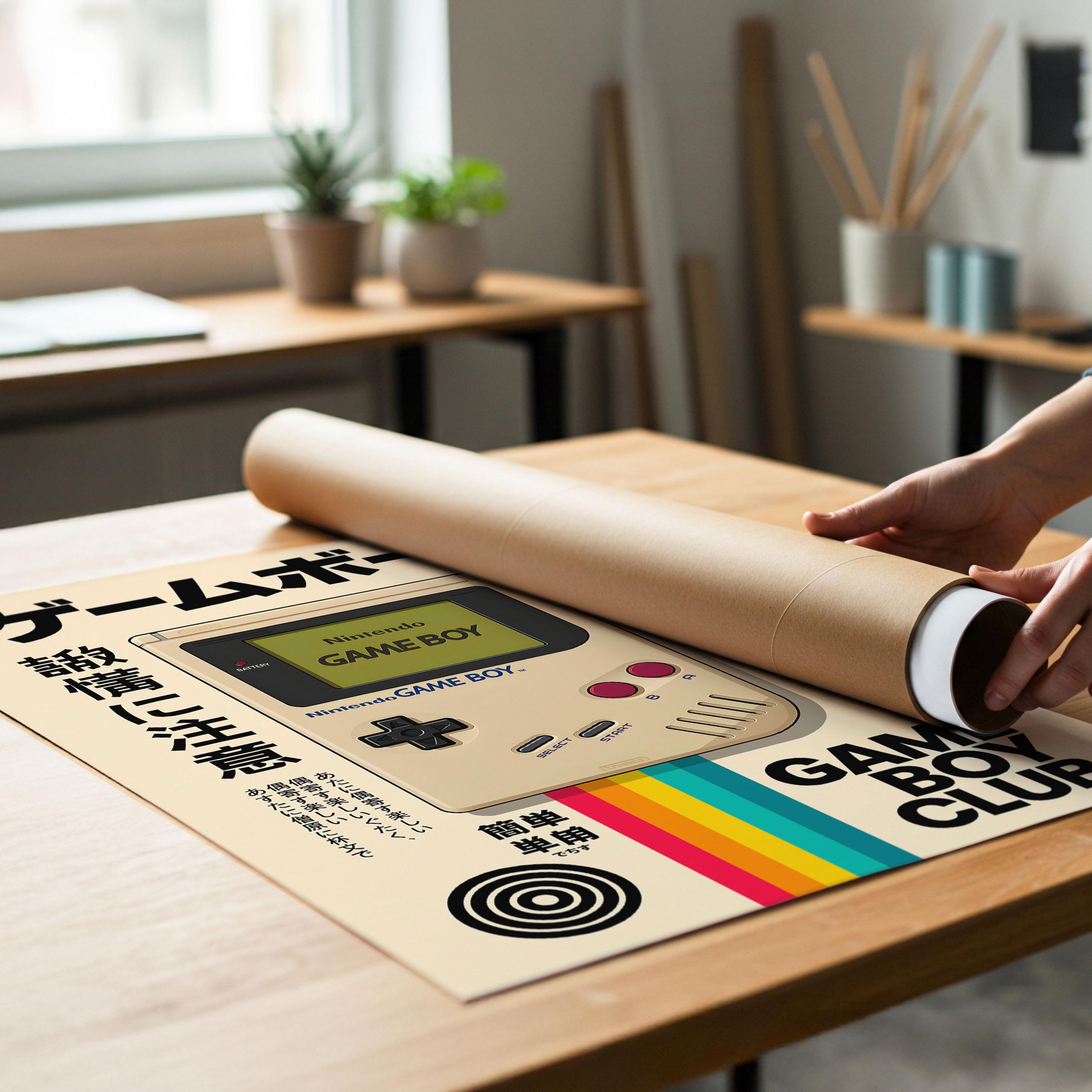 Retro Game Boy Poster | Nintendo Japanese Typography Print | 90s Retro ...