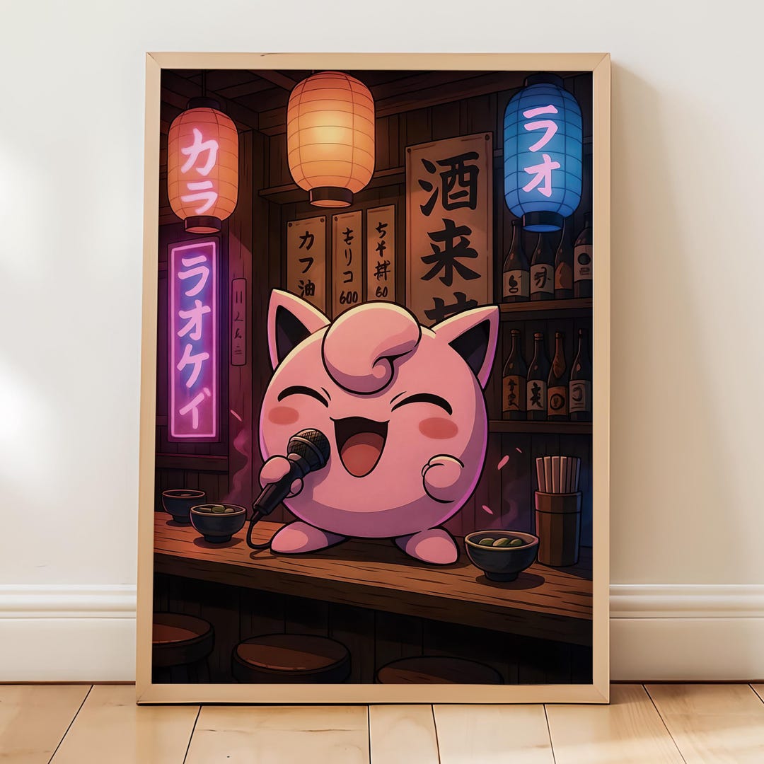Jigglypuff Pokémon Digital Download | Japanese Anime Wall Art Print - Etsy