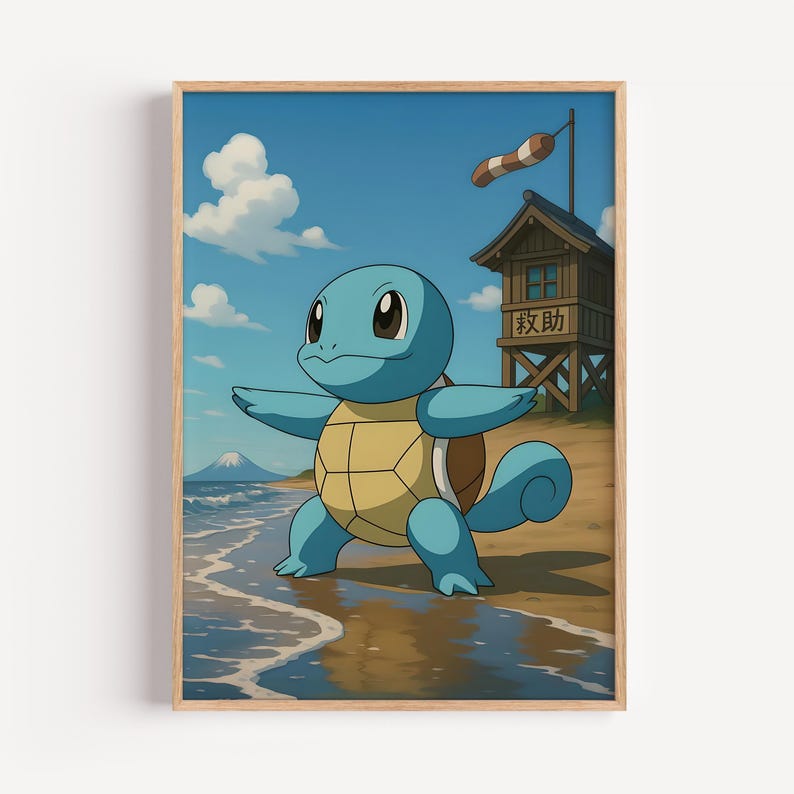 Squirtle Pokémon Digital Download | Japanese Anime Wall Art Print - Etsy