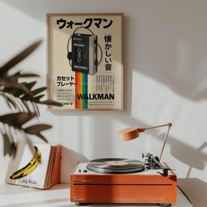 Sony Walkman Poster | Japanese Retro Tech Wall Art | Vintage 80s Print ...