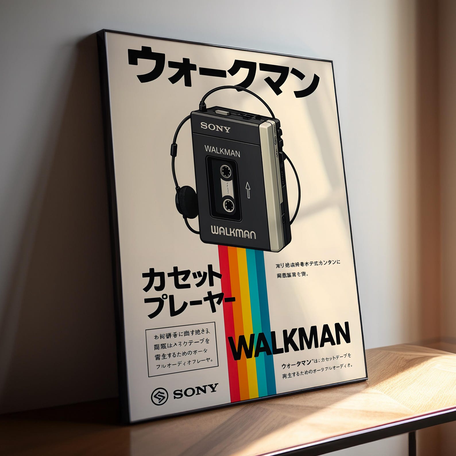 Retro Sony Walkman Poster - Vintage Japanese Typography Art Print ...