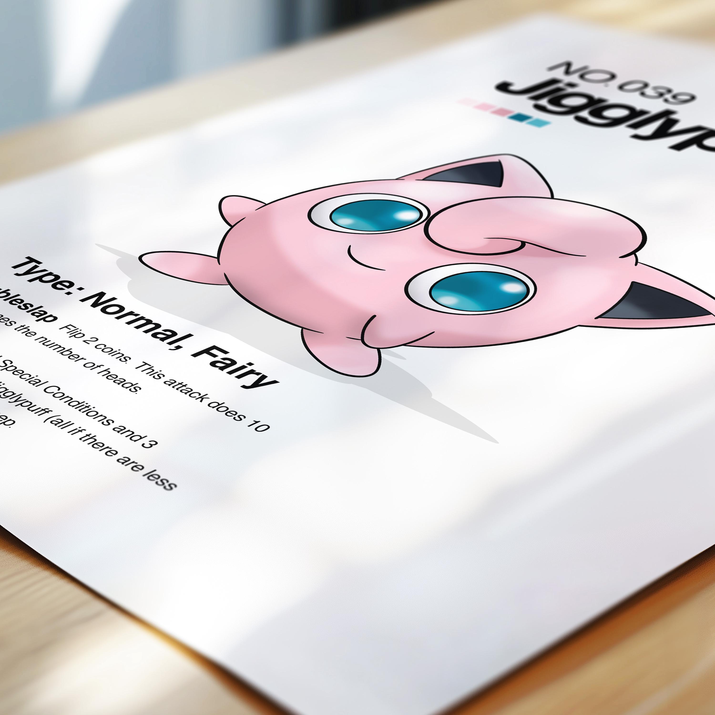 Jigglypuff Pokemon Poster | Minimalist Japanese Anime Wall Art ...