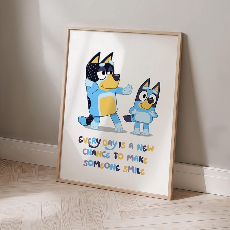 Bluey and Bandit Quote Printable Wall Art | Positive Kids Room Decor ...