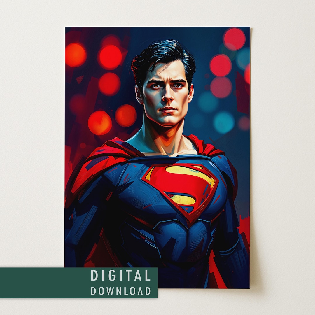 Superman Digital Poster | Comic Wall Art | Superhero Printable | Pop ...