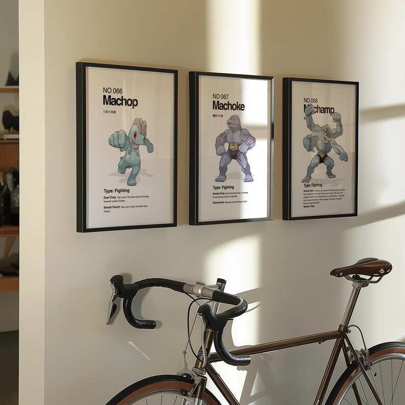 Machoke Pokémon Poster | Minimalist Japanese Anime Wall Art | Digital ...