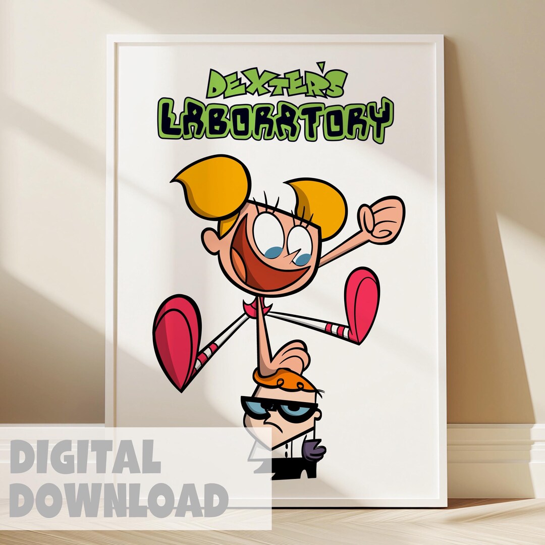 Dexter’s Laboratory and Dee Dee Cartoon Network Wall Art 90s Digital ...