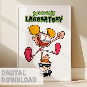 Dexter’s Laboratory and Dee Dee Cartoon Network Wall Art 90s Digital ...