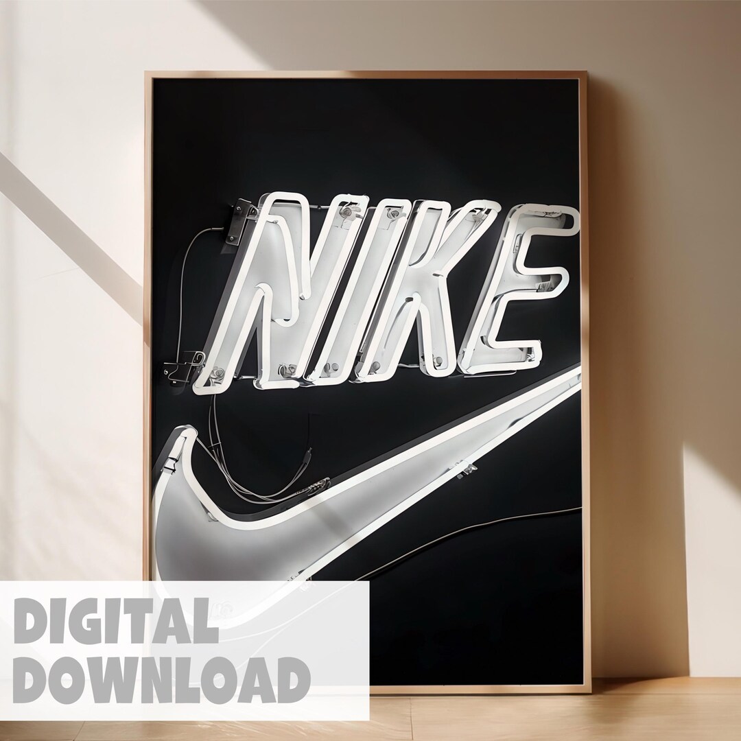 Neon Nike Sign Print | Sneakerhead Poster | Hypebeast Wall Art ...