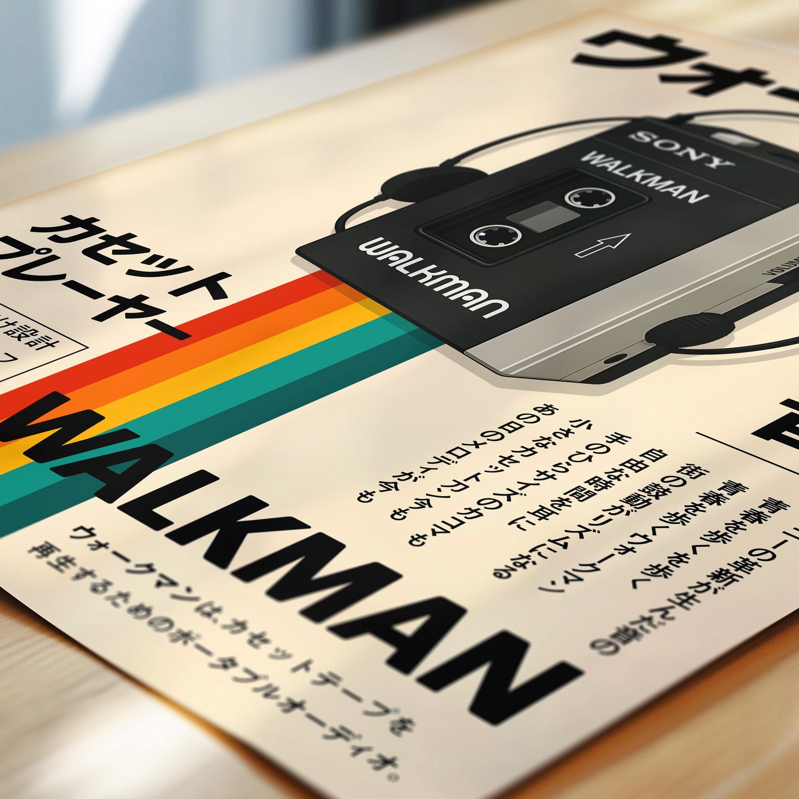 Sony Walkman Poster | Japanese Retro Tech Wall Art | Vintage 80s Print ...