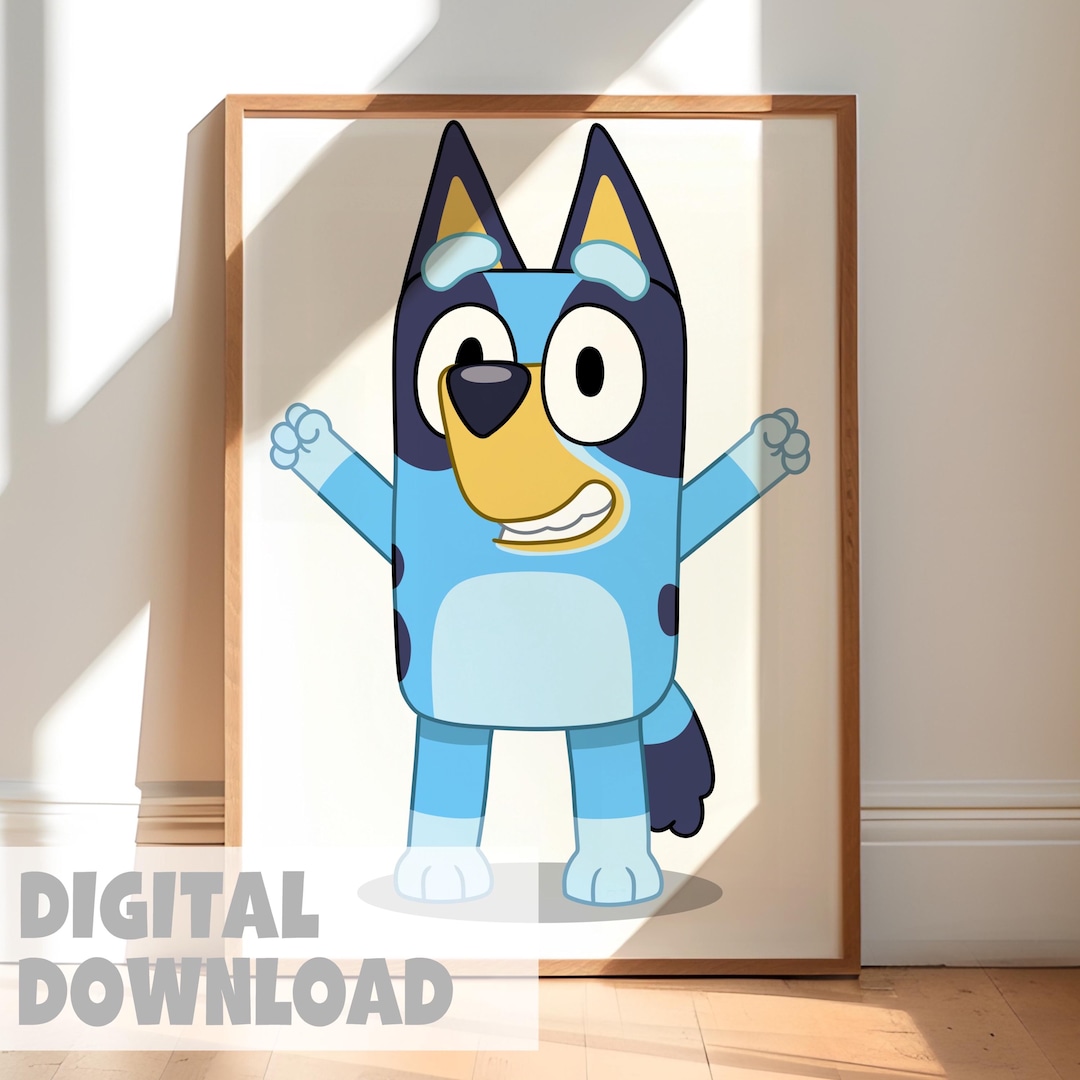 Bluey-inspired Wall Art Printable, Digital Bluey Poster for Kids Room ...