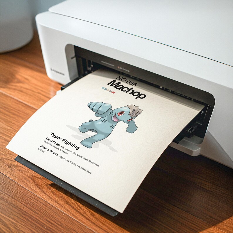 Machop Pokemon Poster | Minimalist Japanese Anime Wall Art | Digital ...