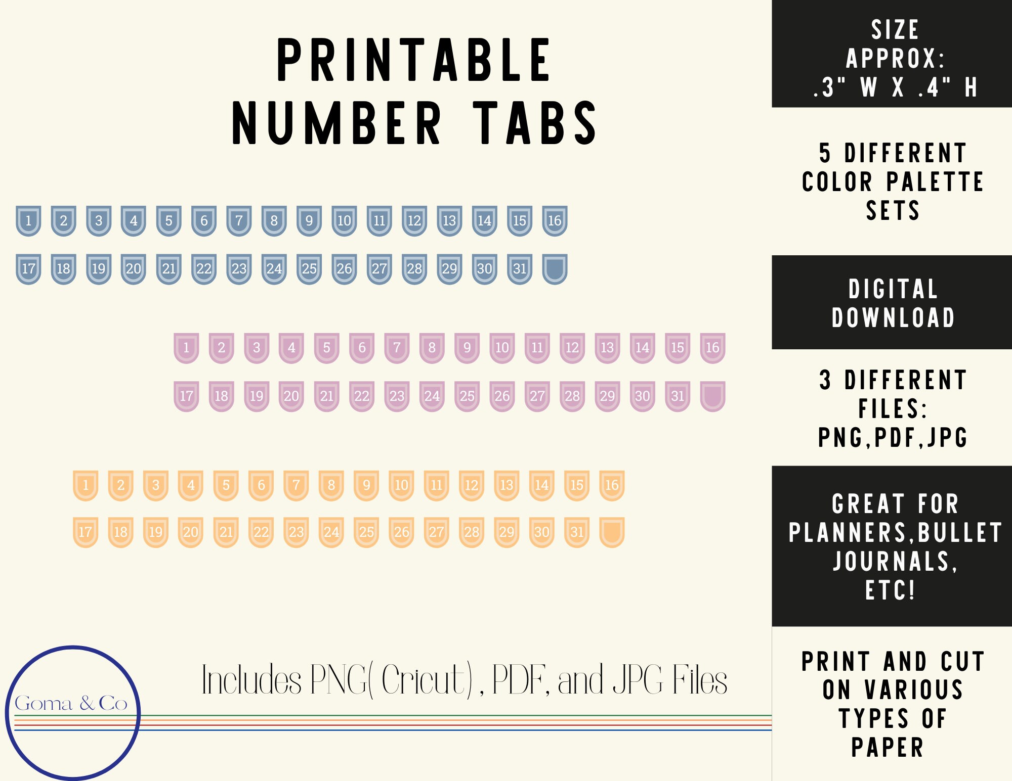 Numbers Date Numbers Printable Planner Stickers | Etsy