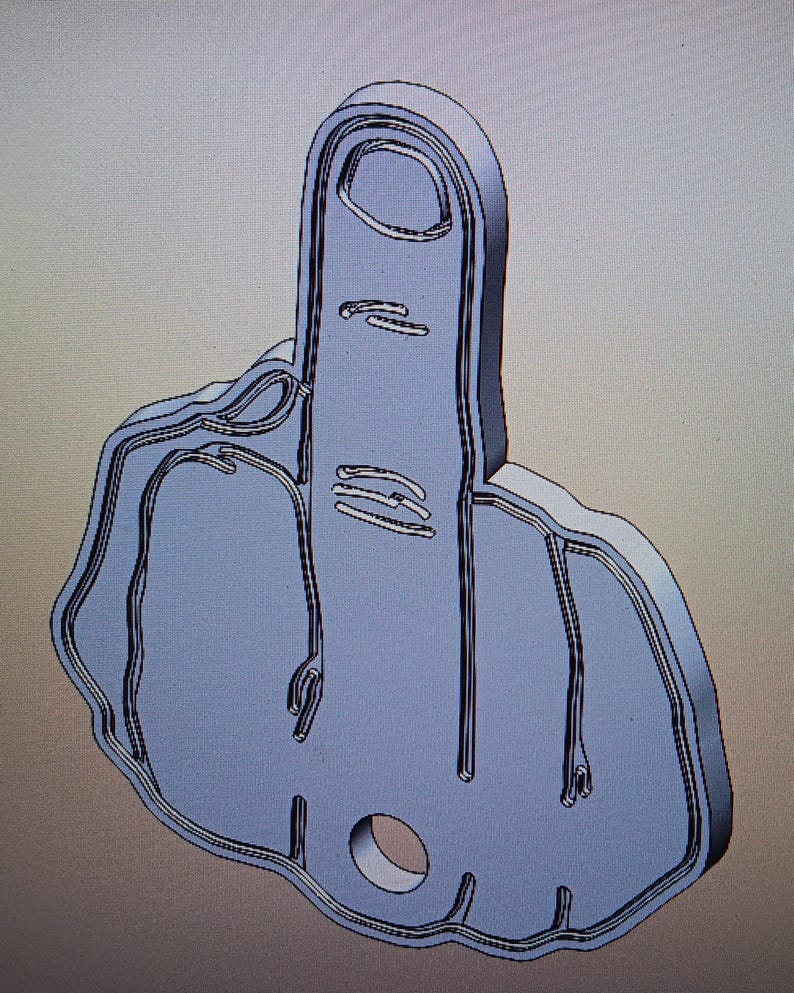 Middle Finger Keychain, STL File - Etsy