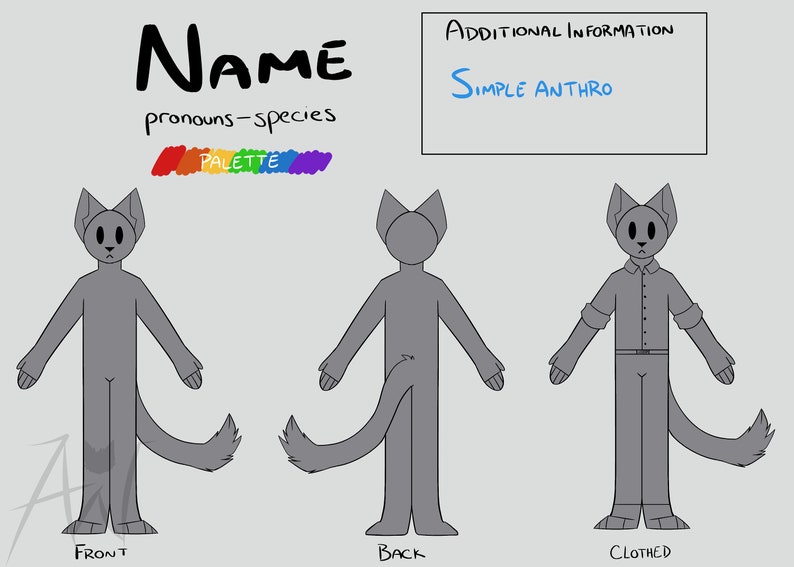 Custom Character Reference Sheets Digital Art - Etsy
