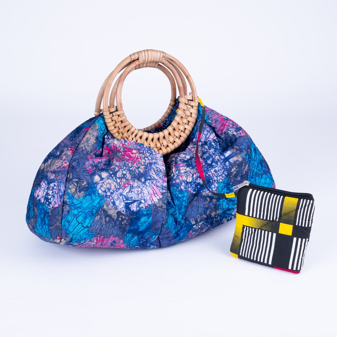 African Women Print Bag. Ankara Cane Bag. Adire Cane Bag for Women - Etsy