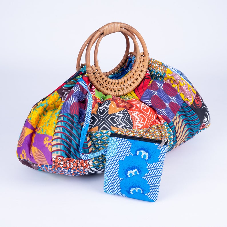 African Women Print Bag. Ankara Cane Bag. Adire Cane Bag for Women - Etsy