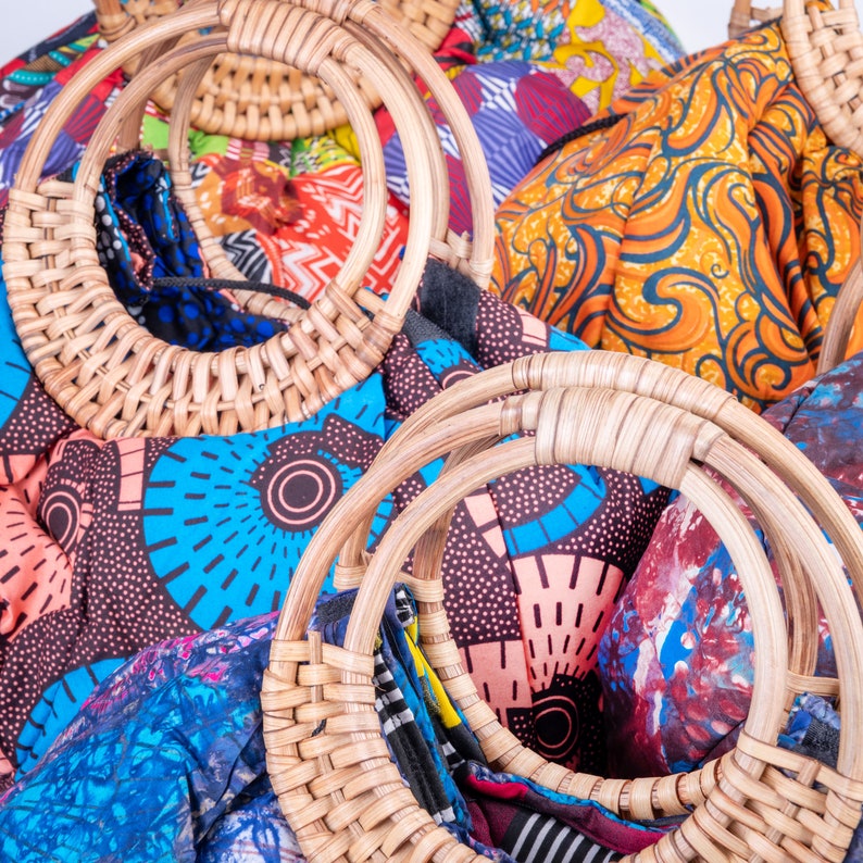 African Women Print Bag. Ankara Cane Bag. Adire Cane Bag for Women - Etsy