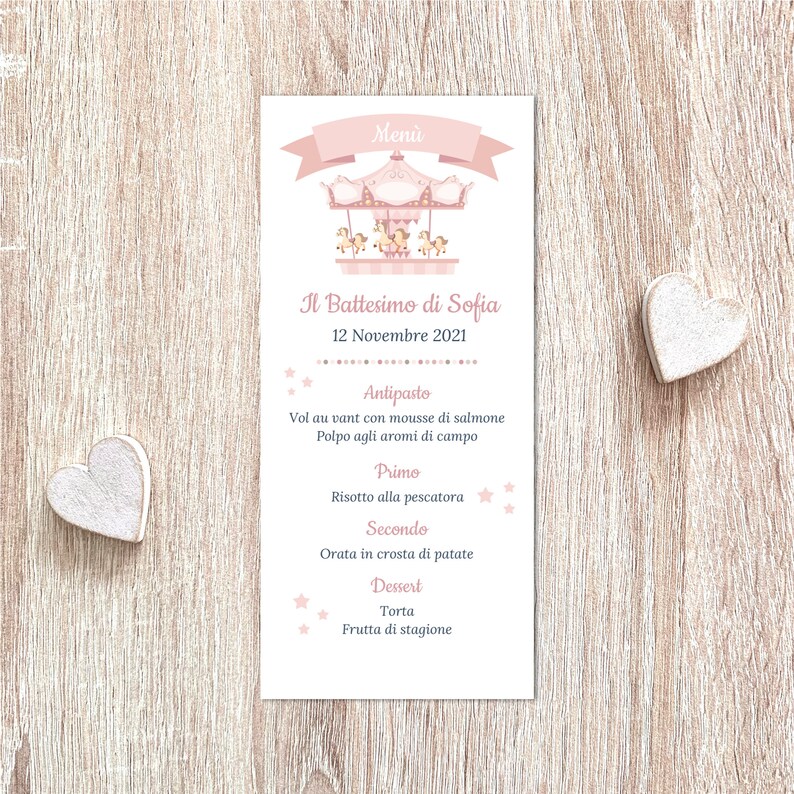 Menù Battesimo, Menù Stampabile, Personalizzato - Etsy Italia