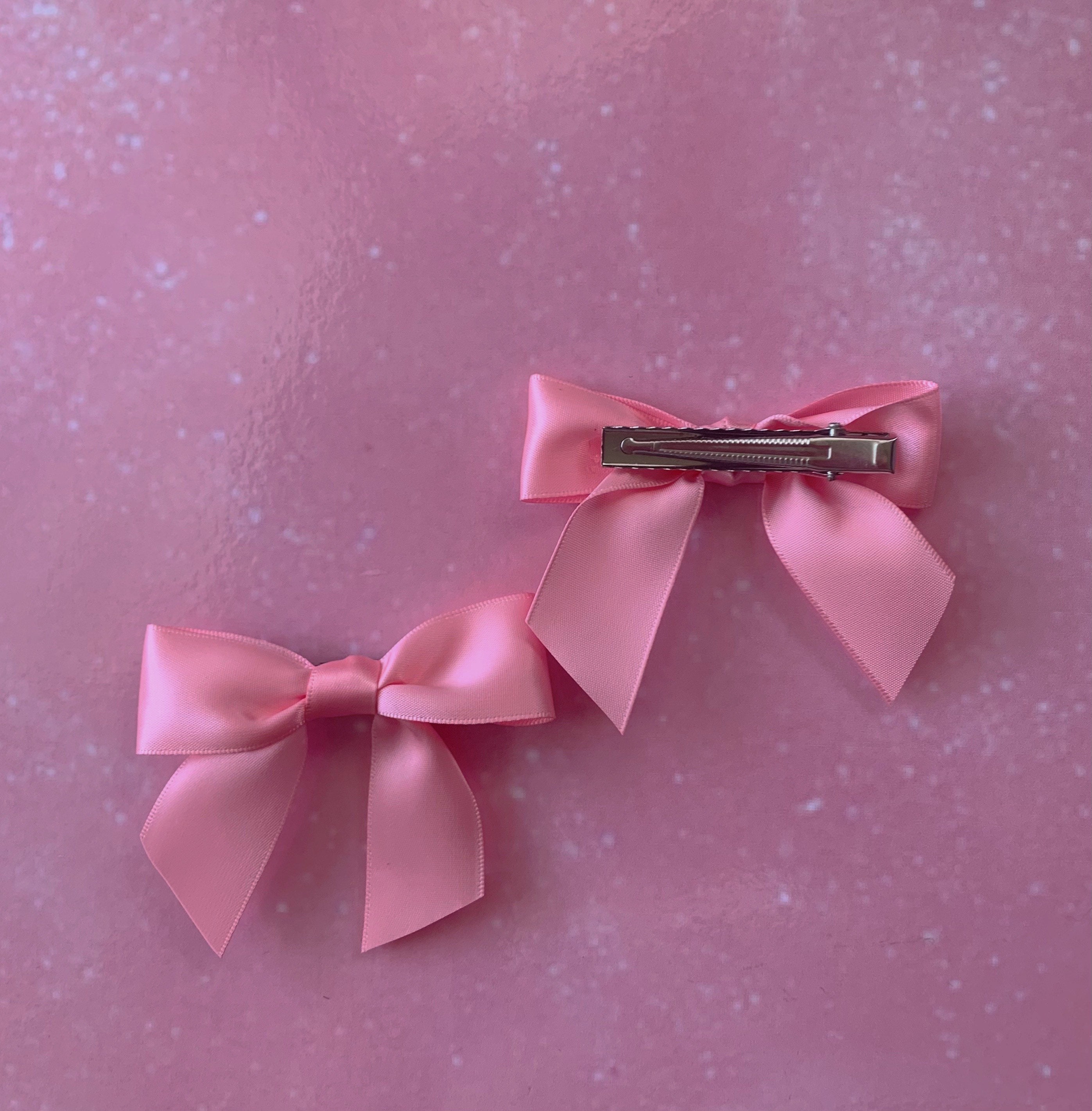 Pink Satin Bows - Etsy