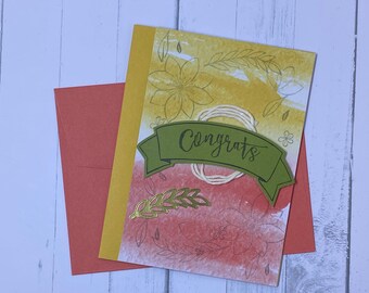 Congratulations Greeting Card, Green, Yellow & Black. Soaring Plane - Etsy