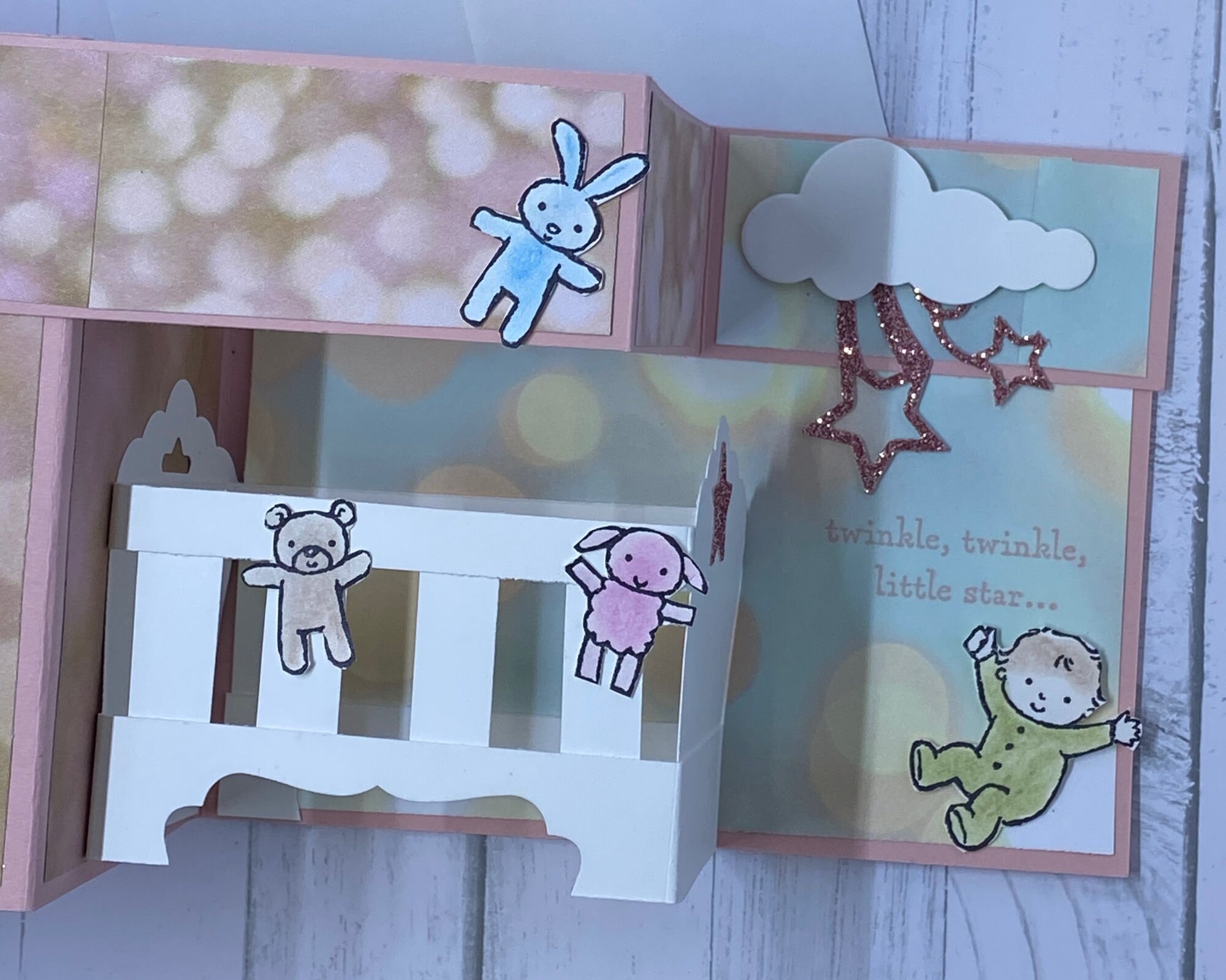 Baby Shower Pink 3D Crib Card - Etsy