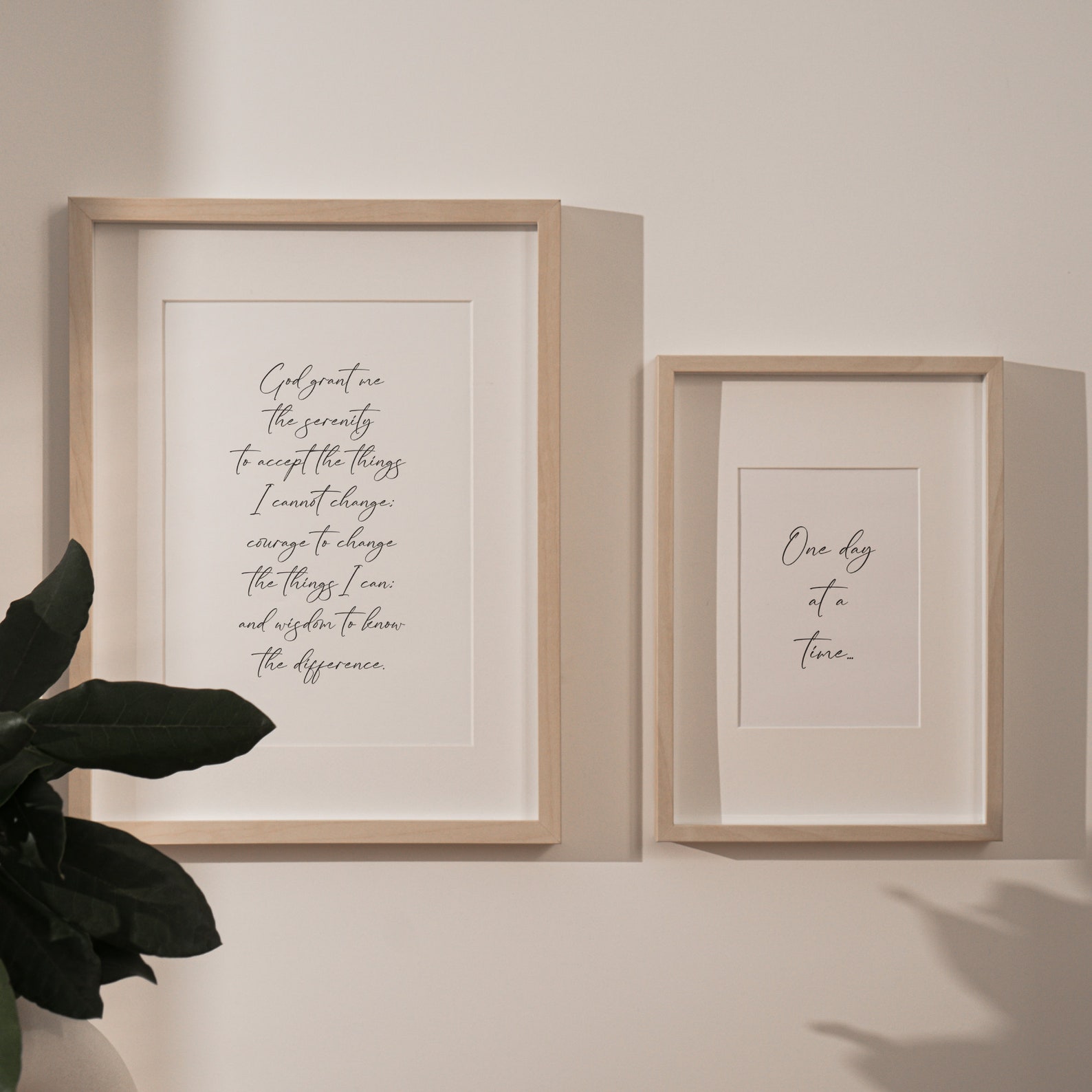 Set of 2 Serenity Prayer Printable Wall Art, Minimalist Alcoholics ...