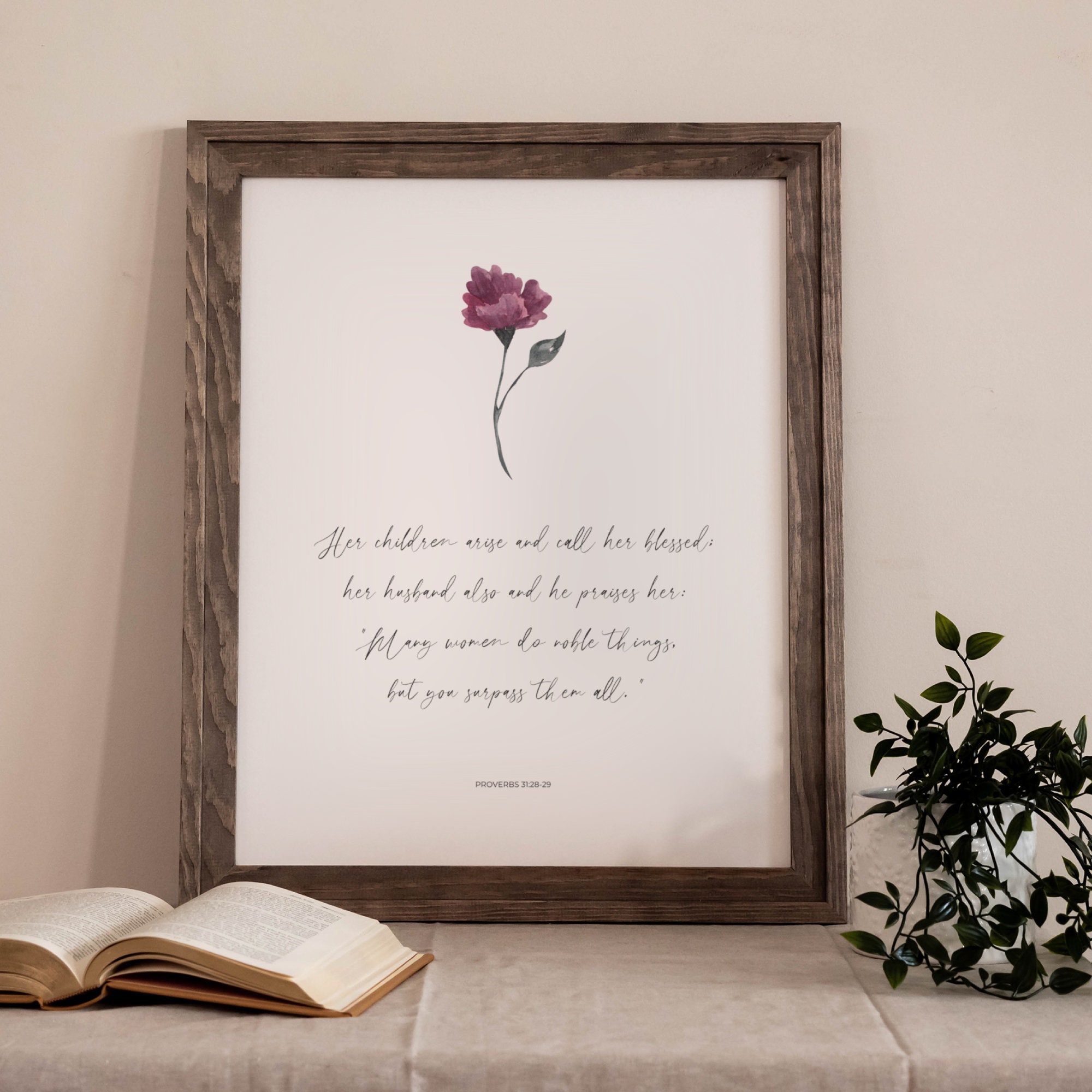 Proverbs 31:28-29, Bible Verse Printable, Christian Mother's Day Print ...