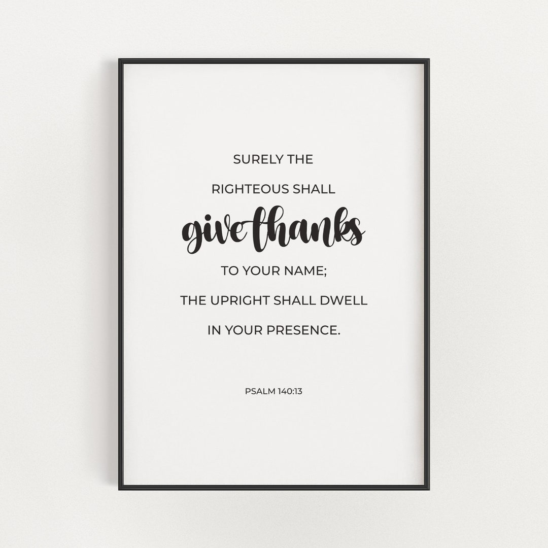 Psalm 140:13 Printable Thanksgiving Scripture Art, Minimalist Bible ...