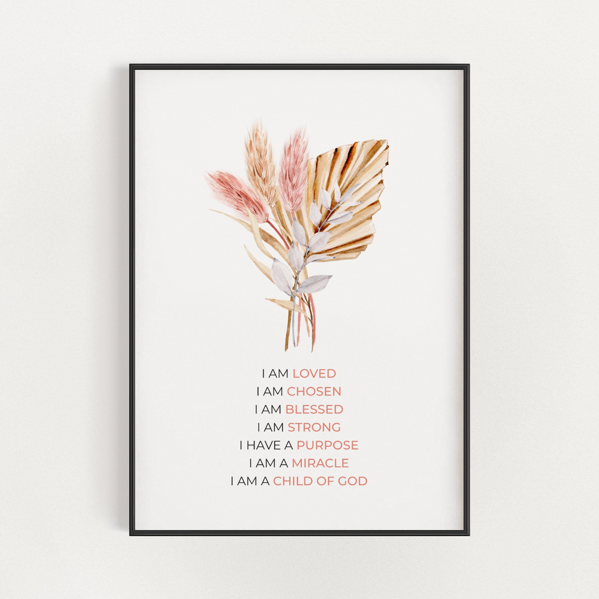 Christian Printable Affirmations Wall Art I Am a Child of God - Etsy