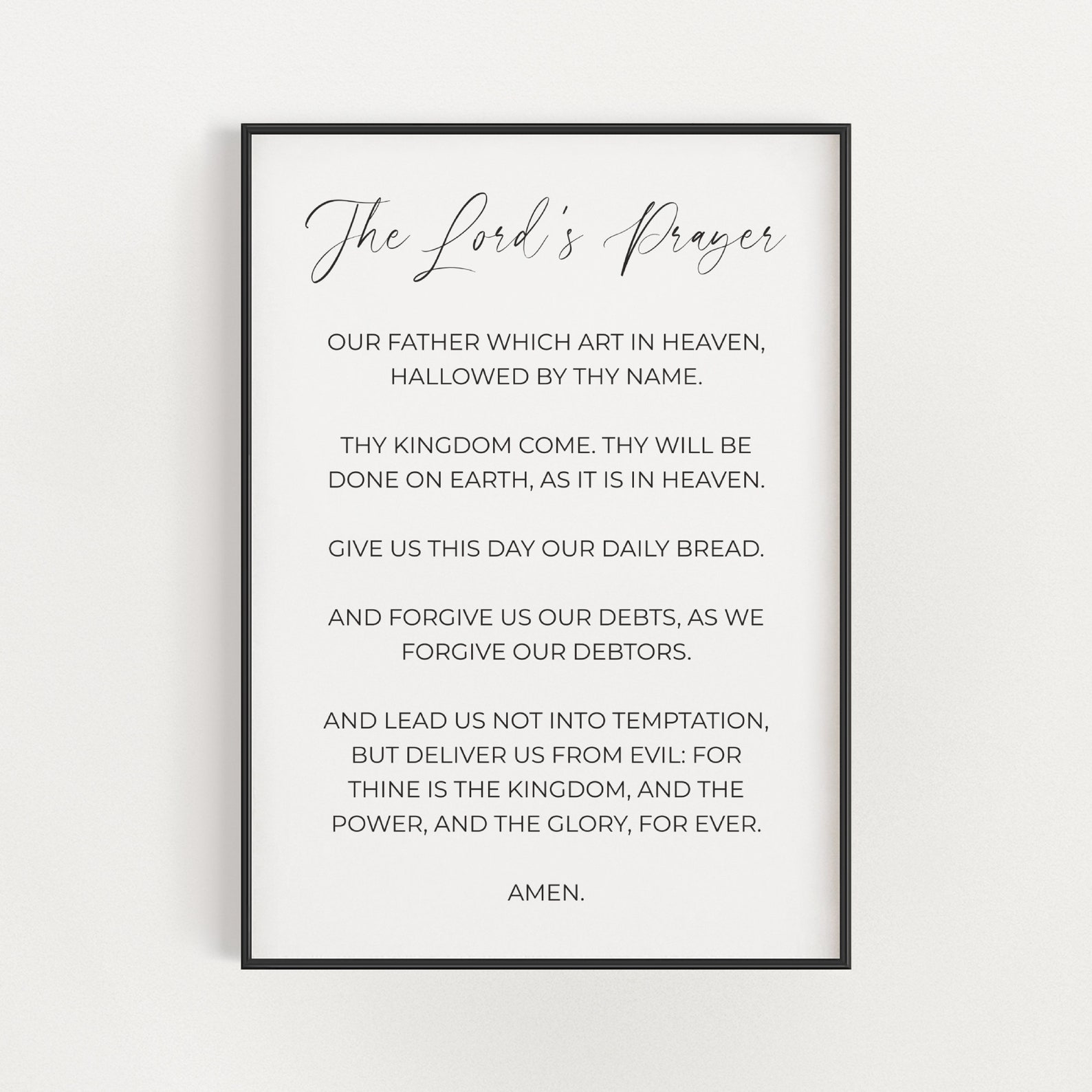 The Lord's Prayer KJV Bible Verse Printable Minimalist - Etsy UK