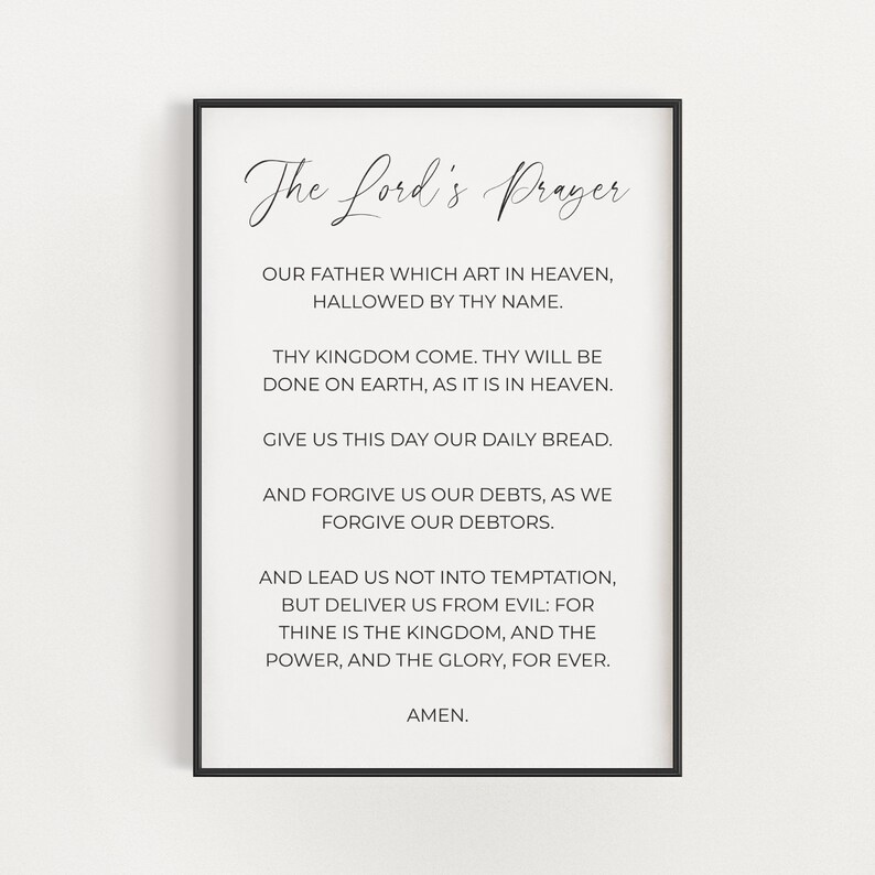 The Lord's Prayer KJV Bible Verse Printable Minimalist - Etsy UK