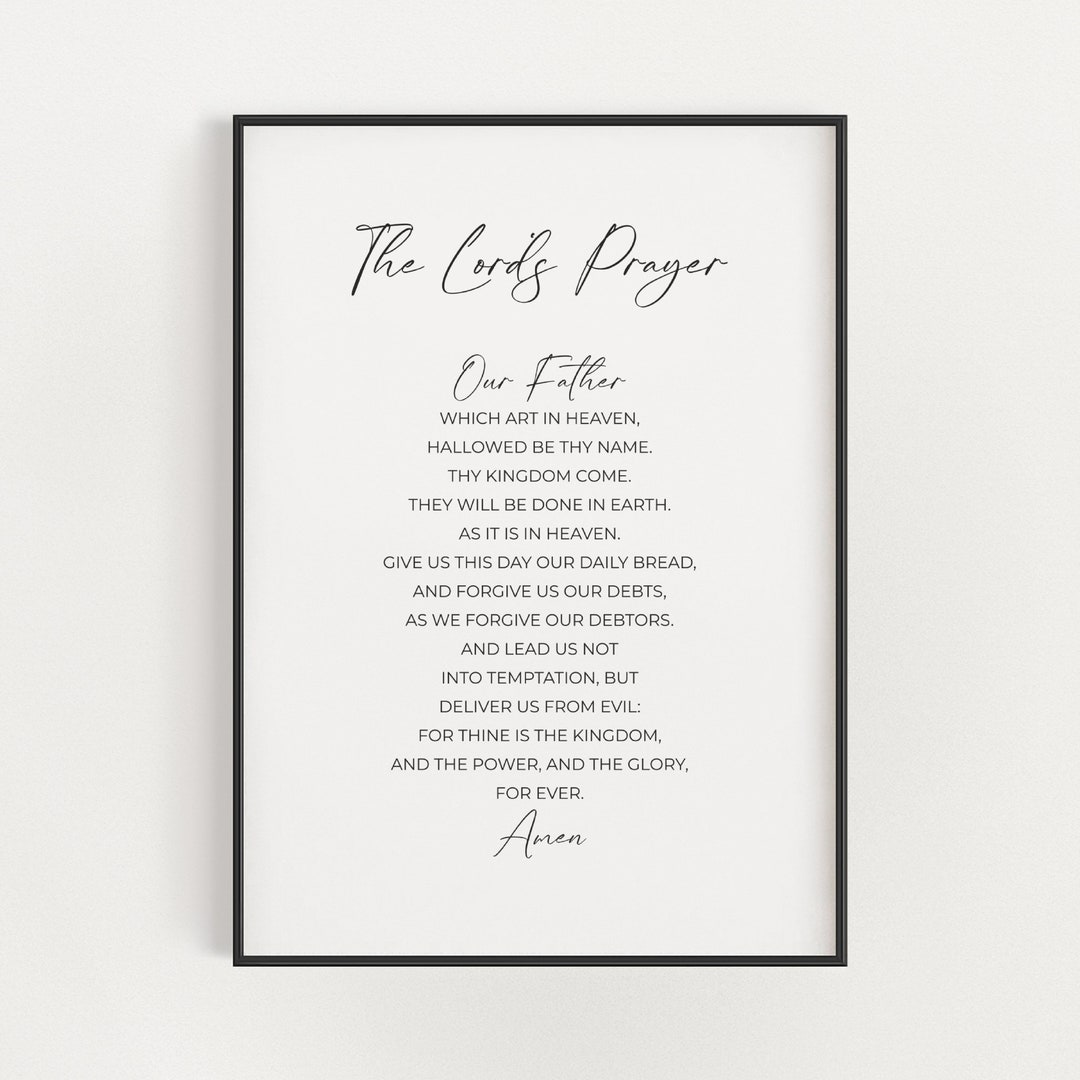 The Lord's Prayer KJV Printable Scripture Wall Art, Minimalist ...