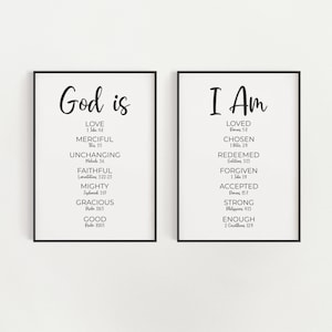 Set of 2 Printable Modern Minimalist Christian Bible Verse Affirmations ...