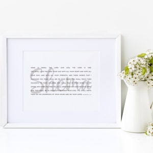 Shema Printable Bible Verse Wall Art, Deuteronomy 6:4-9 Modern ...