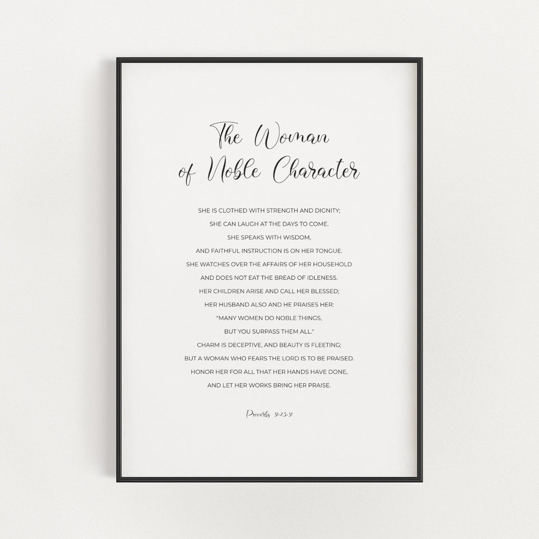 Proverbs 31:25-31 Printable Scripture Wall Art Christian - Etsy