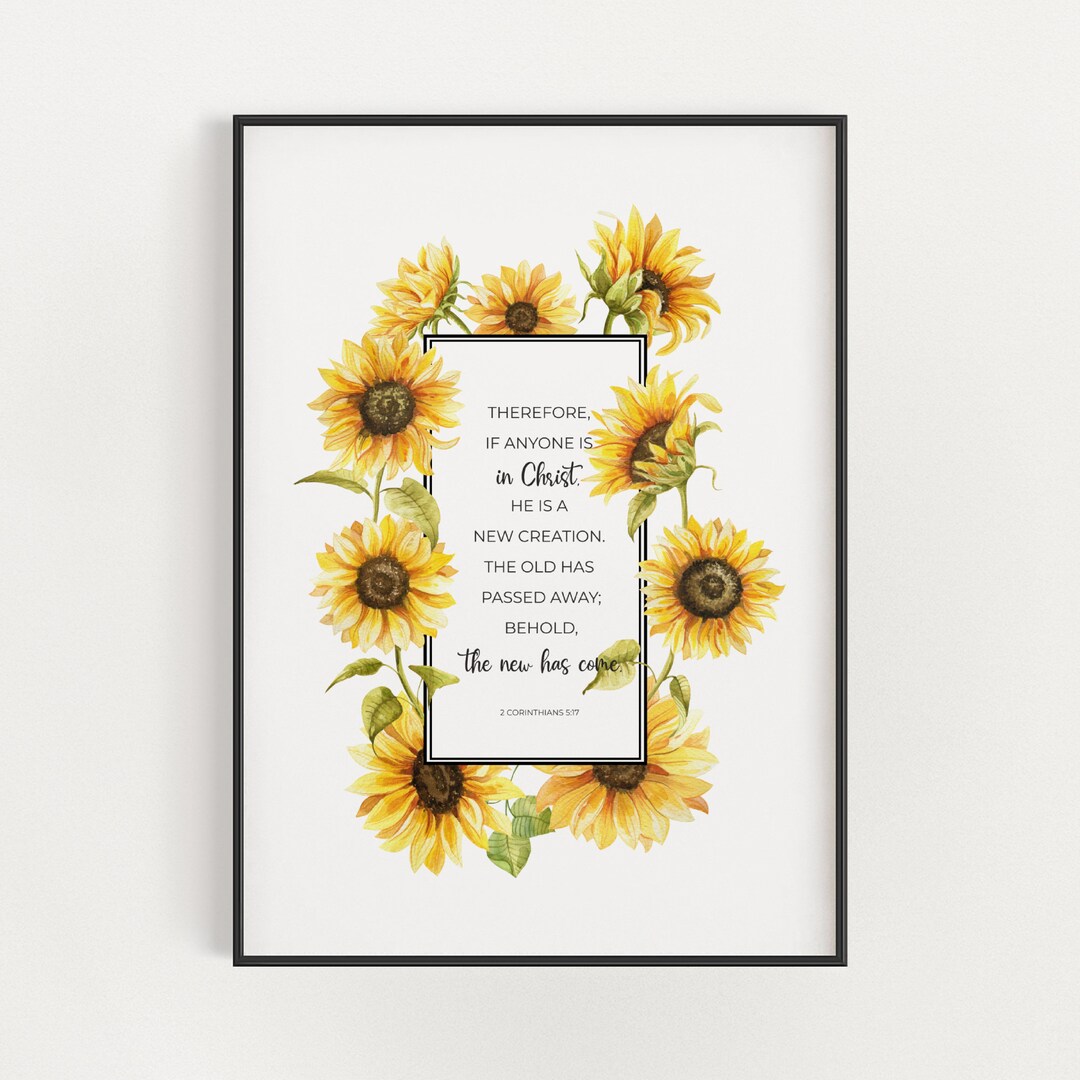 2 Corinthians 5:17 Printable New Creation Bible Verse Wall Art With ...