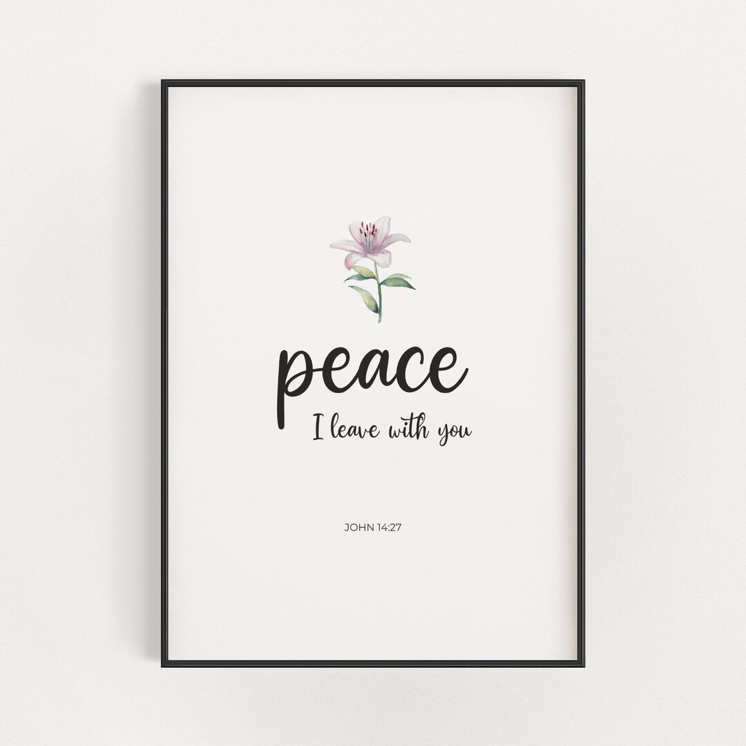 Peace I Leave With You Printable Bible Verse Wall Art, John 14:27 ...