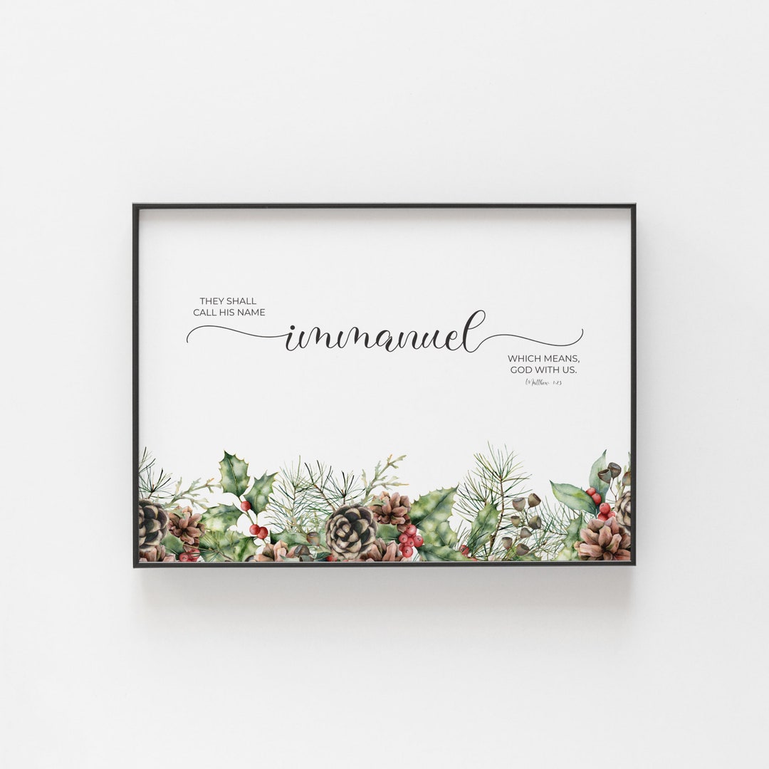 Matthew 1:23 Immanuel Scripture Printable Wall Art Winter - Etsy